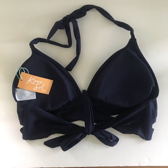 Kona Sol | Swim | Kona Sol Wrap Halter Cut Out Swim Bikini Top L | Poshmark